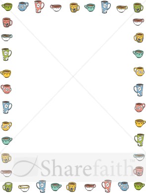 Tea and Coffee Cups in a Row | Spring Borders