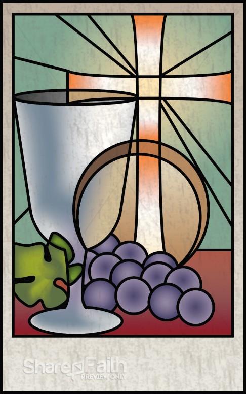 Communio Stained Glass Bulletin Cover | Communion Prayer Bulletin Covers