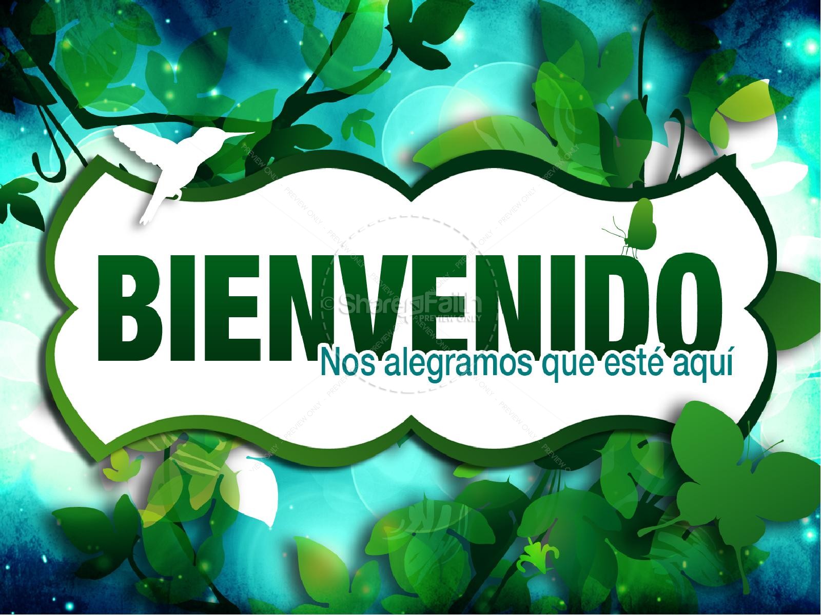 Bienvenido Nos Alegramos Que Este Aqui Spanish PowerPoint