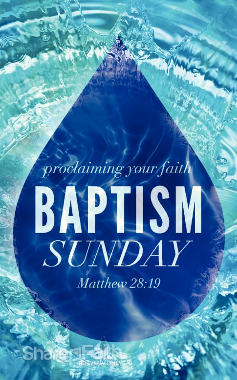 Baptism Sunday Christian Bulletin | Sermon Bulletin Covers