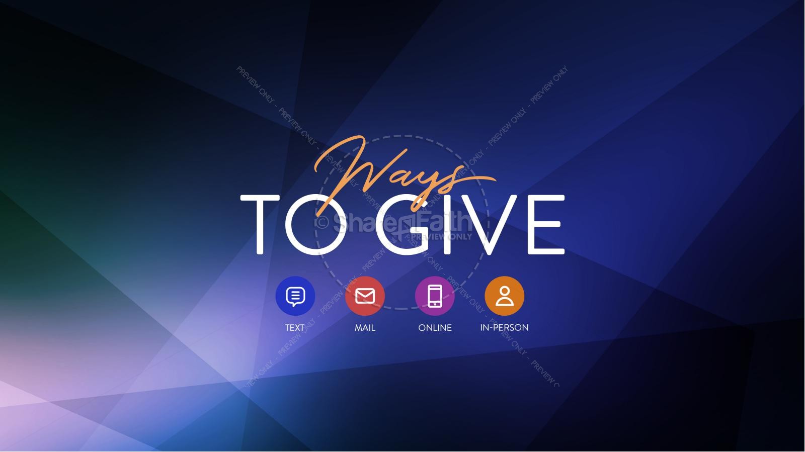 Ways To Give Abstract Church Announcement Pre Service Slides Clover Media