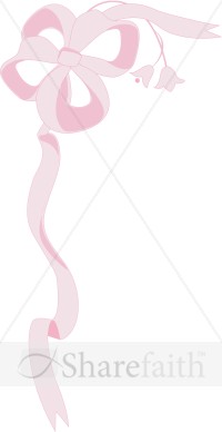 Pink Corner Ribbon Bow | Party Borders