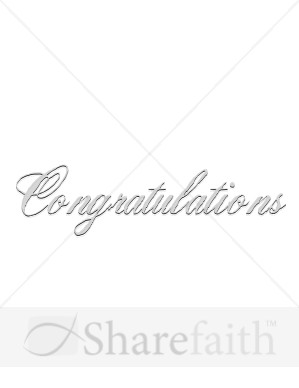 Silver Congratulations in Script Font | Congratulations Word Art