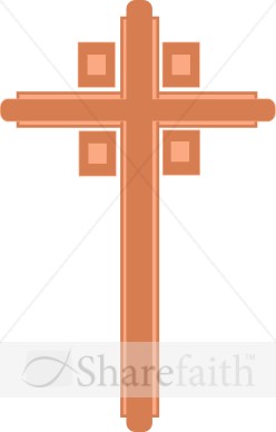 Cross with Four Squares | Cross Clipart