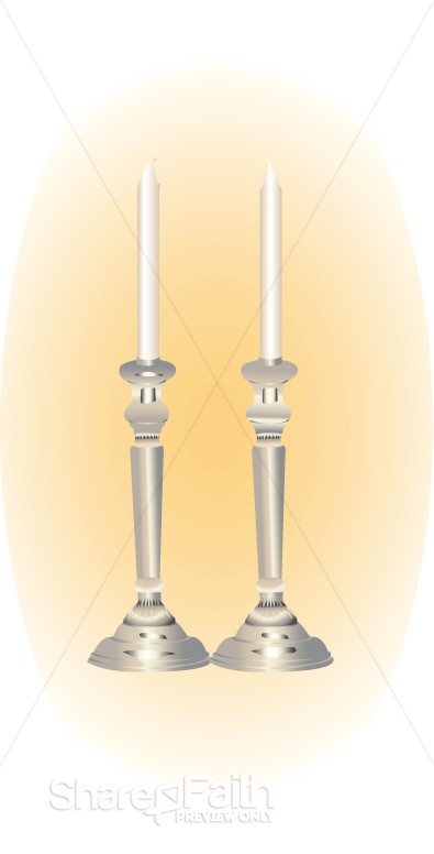 Elegant Candle Set | Church Candle Clipart